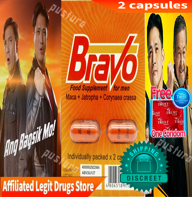 BRAVO 2 CAPSULES MEN ADULT Free 1 Trust Condom | Lazada PH