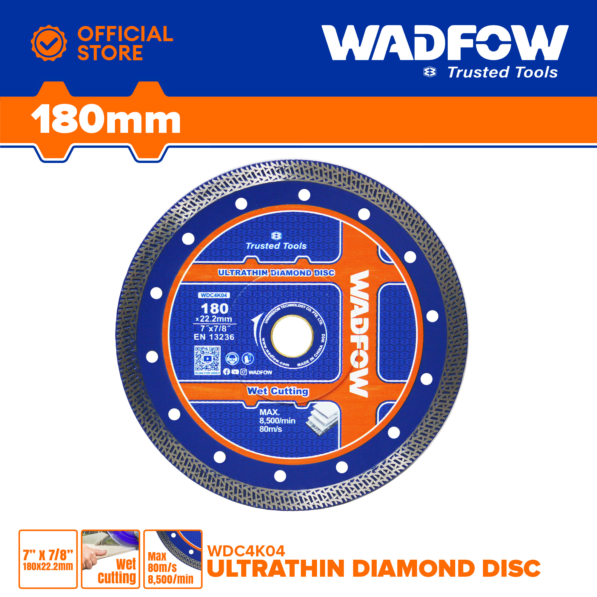 WADFOW Ultra Thin Diamond Disc [SOLD PER PIECE] Wet Cutting Disc Cutter ...