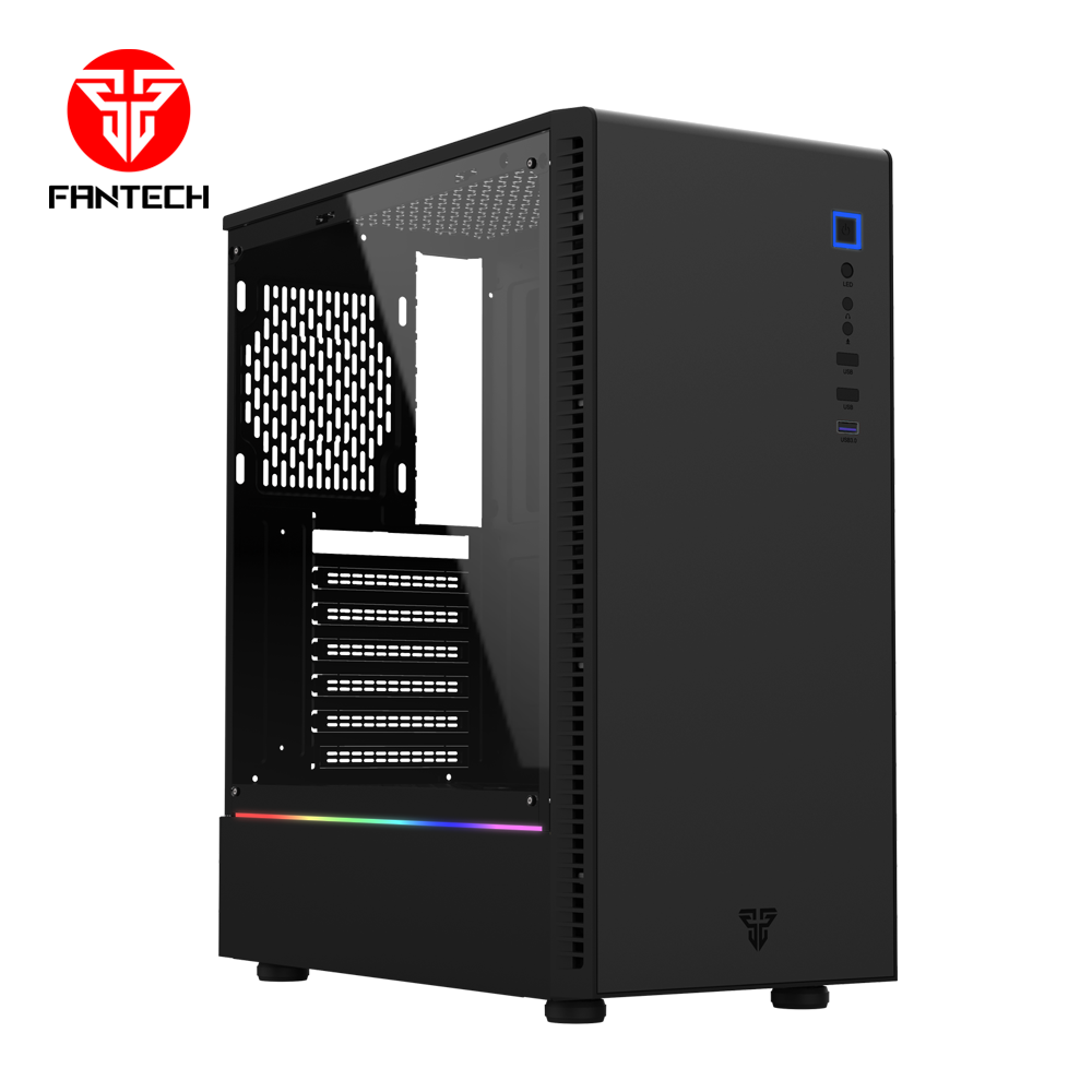 Fantech CG74 RGB Middle Tower Case Tempered Glass Cover PC CPU Case for ...