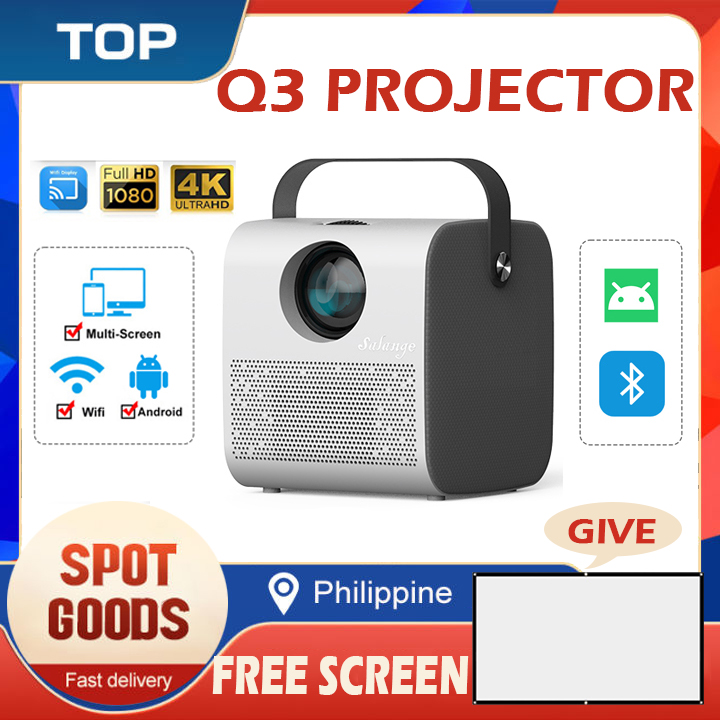 [Free Screen] Q3 Projector Android WiFi Wireless LED Portable 4K ...