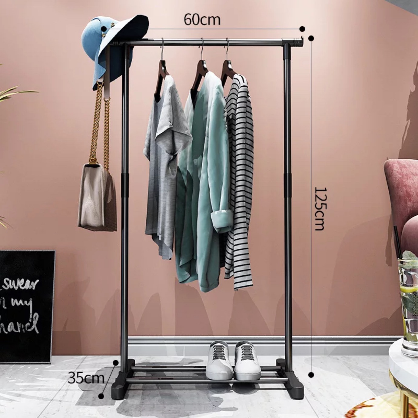 【1-3 Days Delivery】Single Metal Clothes Rack Cloth Rack Hanging ...