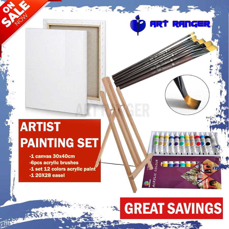 Artist Acrylic Painting Set with easel art set with canvas painting kit ...