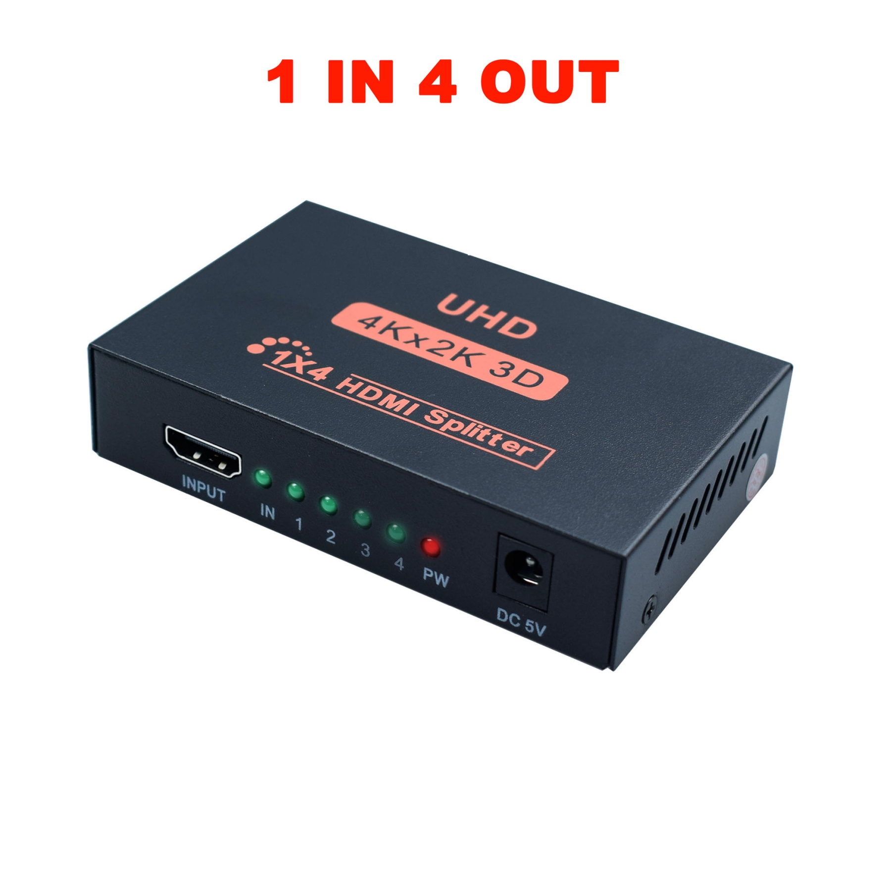 1 in 4 out Box Hub Full 1080p HD 1X4 Port HDMI Splitter Amplifier ...