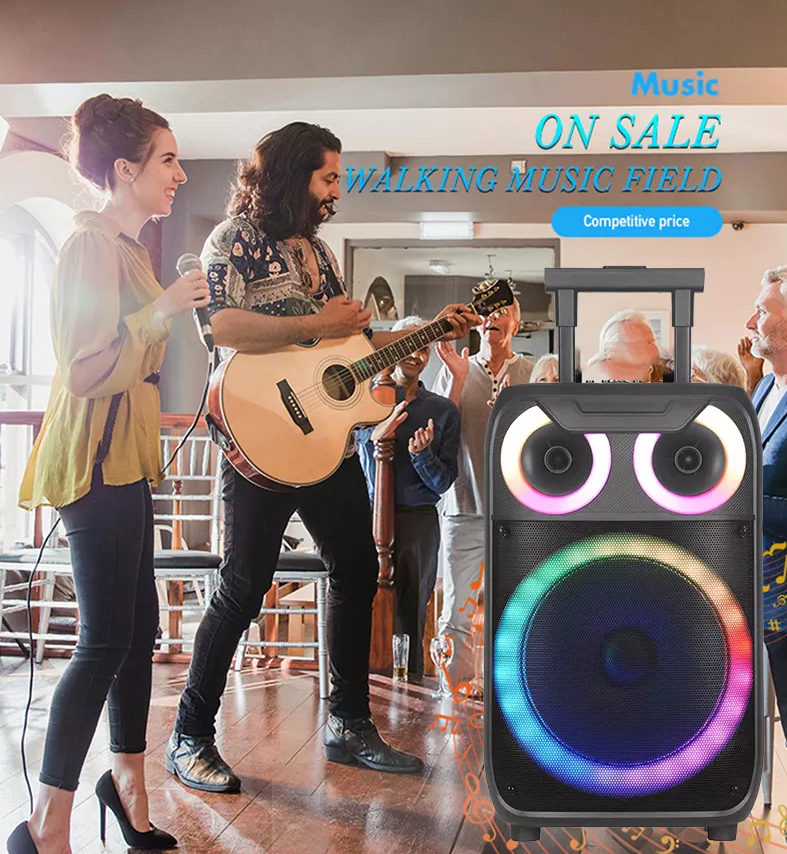 NDR C-15 15" 1800W Trolley Karaoke Bluetooth Party Speaker W/ Echo/Bass/Treble Adjustment ...