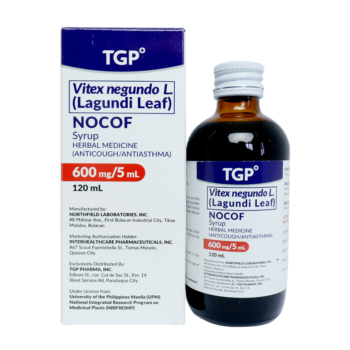 NOCOF TGP Vitex neg L. Lagundi Leaf 60mg/5mL 120ml Syrup 1 bottle ...