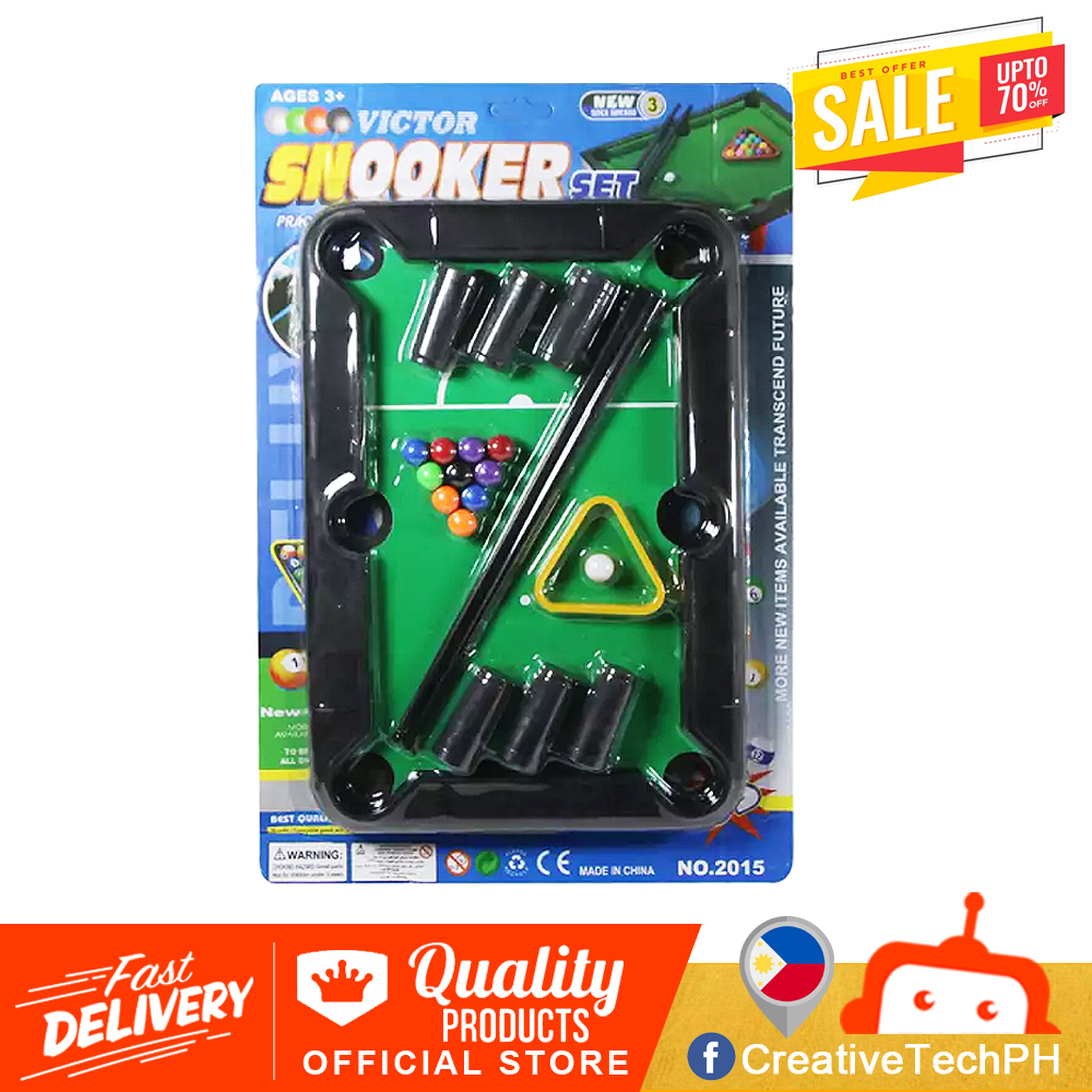 Billiard Snooker Play Set for Kids Toys 32cm x 22cm by Creative Tech ...