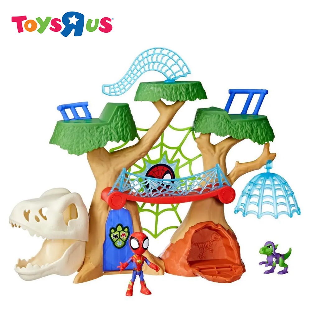 Marvel Spidey and His Amazing Friends Dino-Webs Treehouse Playset with ...