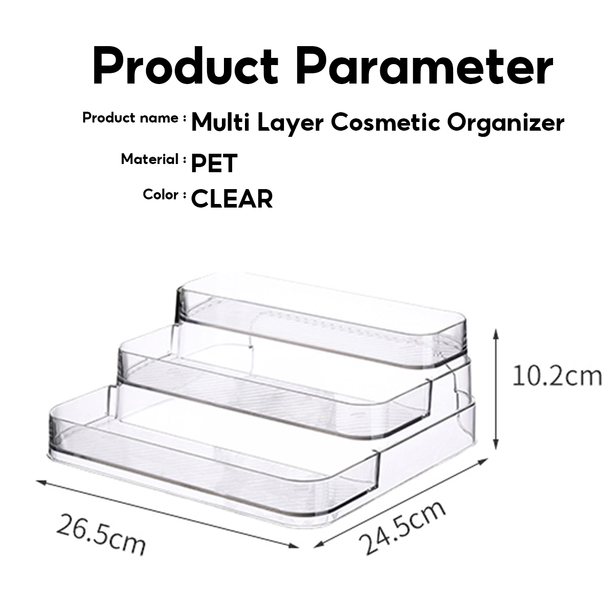 Clear Multilayer Cosmetic Display Organizer Skincare Storage Case ...