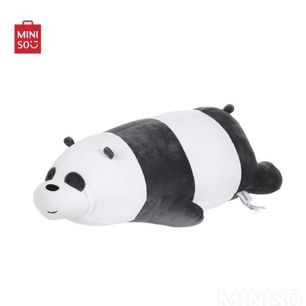 Miniso We Bare Bears - Lying Plush Toy - Grizzly Panda Ice Bear | Lazada PH