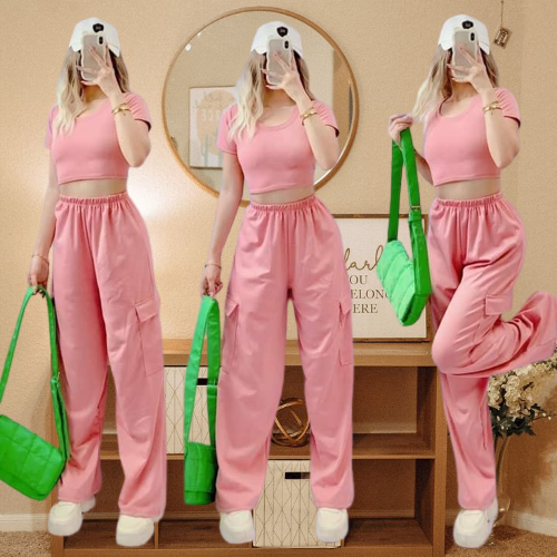 New Elegant Best Seller Trendy Croptop And Cargo Pants High Quality ...