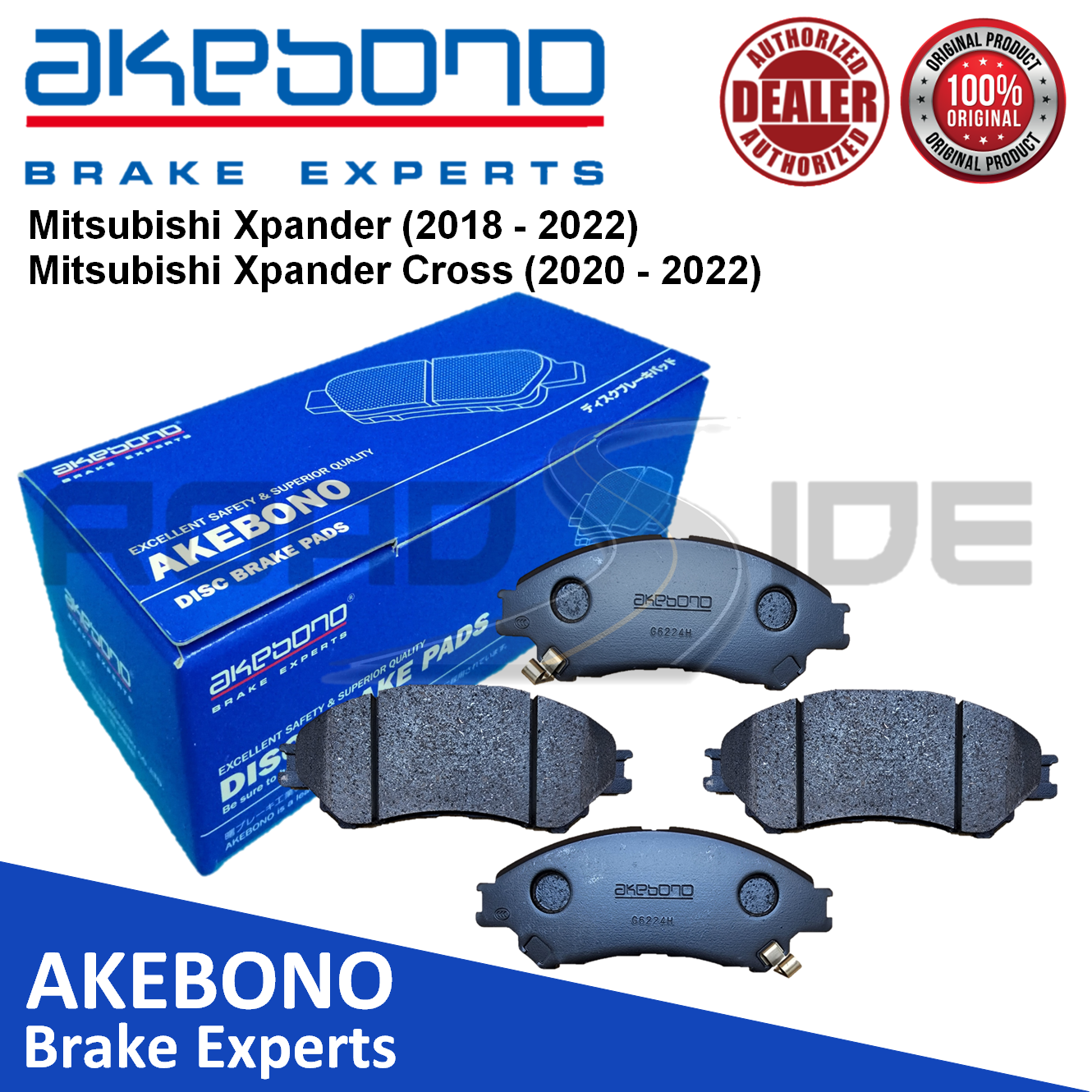 Akebono Front Brake Pads for Mitsubishi Xpander (2018 - 2022) and ...