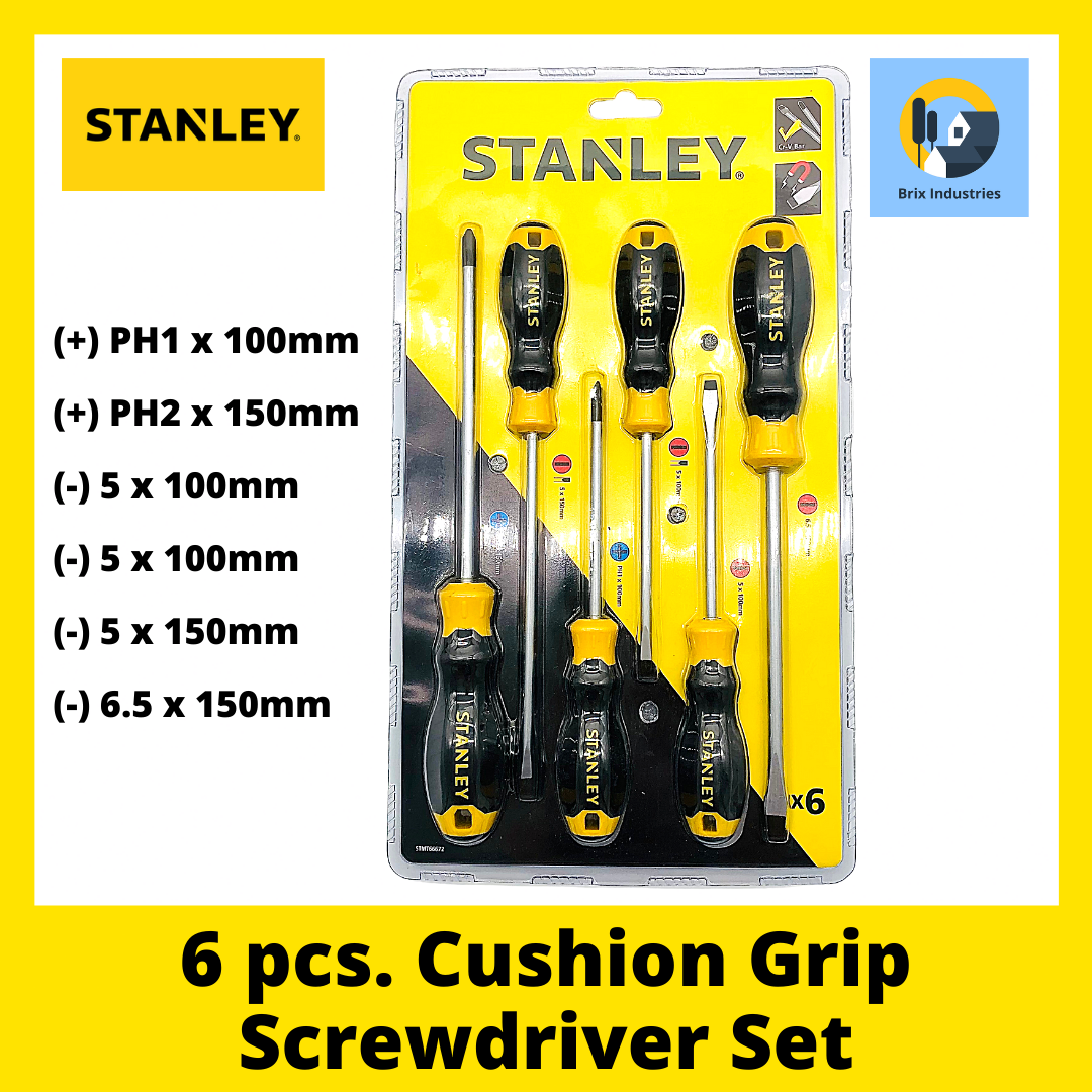 Stanley Cushion Grip Screwdriver Set 6 pieces 65-242 / 66672 | Lazada PH