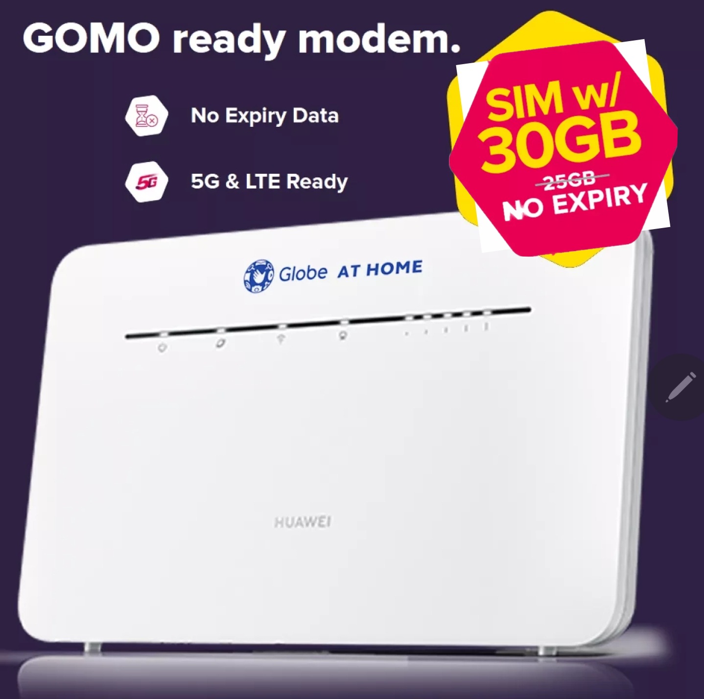 HUAWEI B535 932 Globe Wi-Fi Modem CAT 7 (4G+/LTE+) FREE GOMO SIM WITH ...