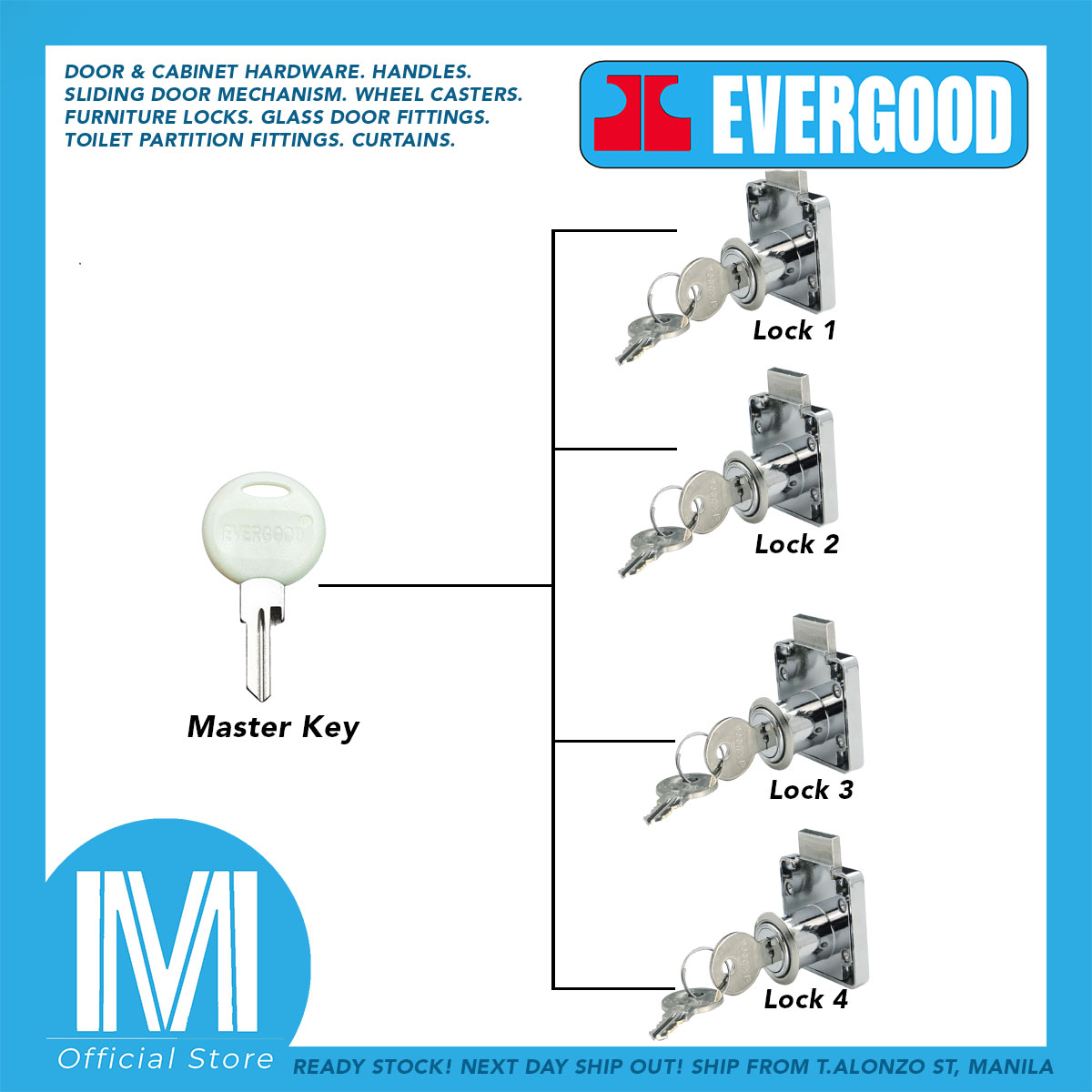 Evergood Drawer Lock Master Key for Many Cabinets Drawers | Lazada PH