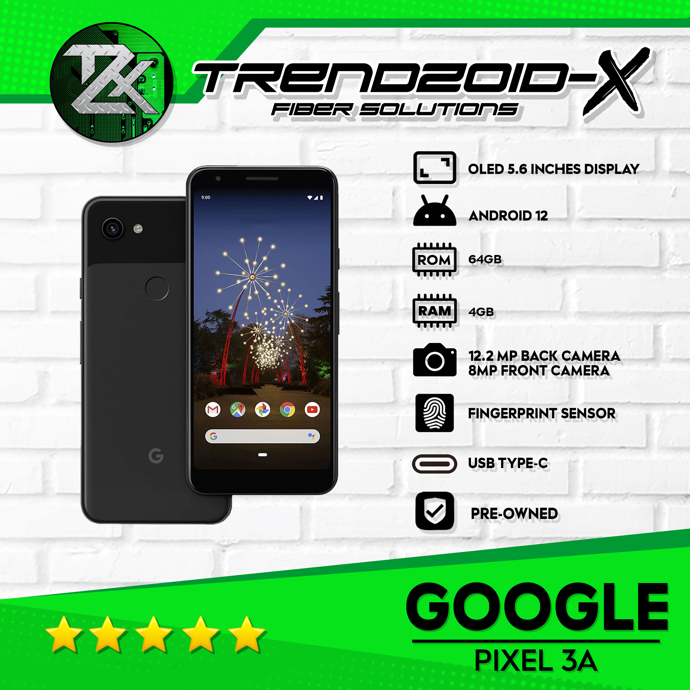 Google Pixel 3A / 3AXL Gaming Phone Android 12/ Dual-LED Cellphone with ...