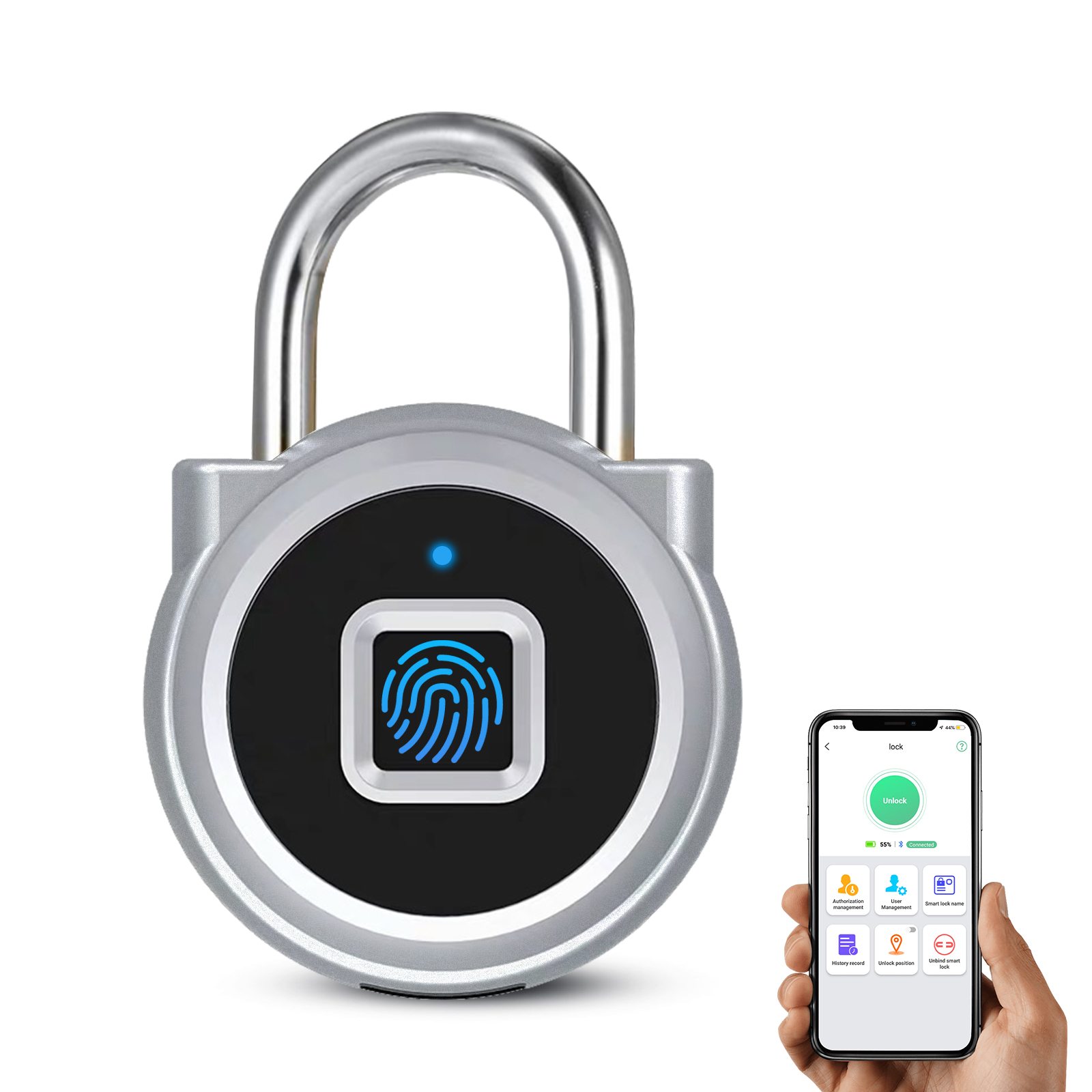 eLinkSmart Fingerprint Door Lock App Connection Smart Padlock ...
