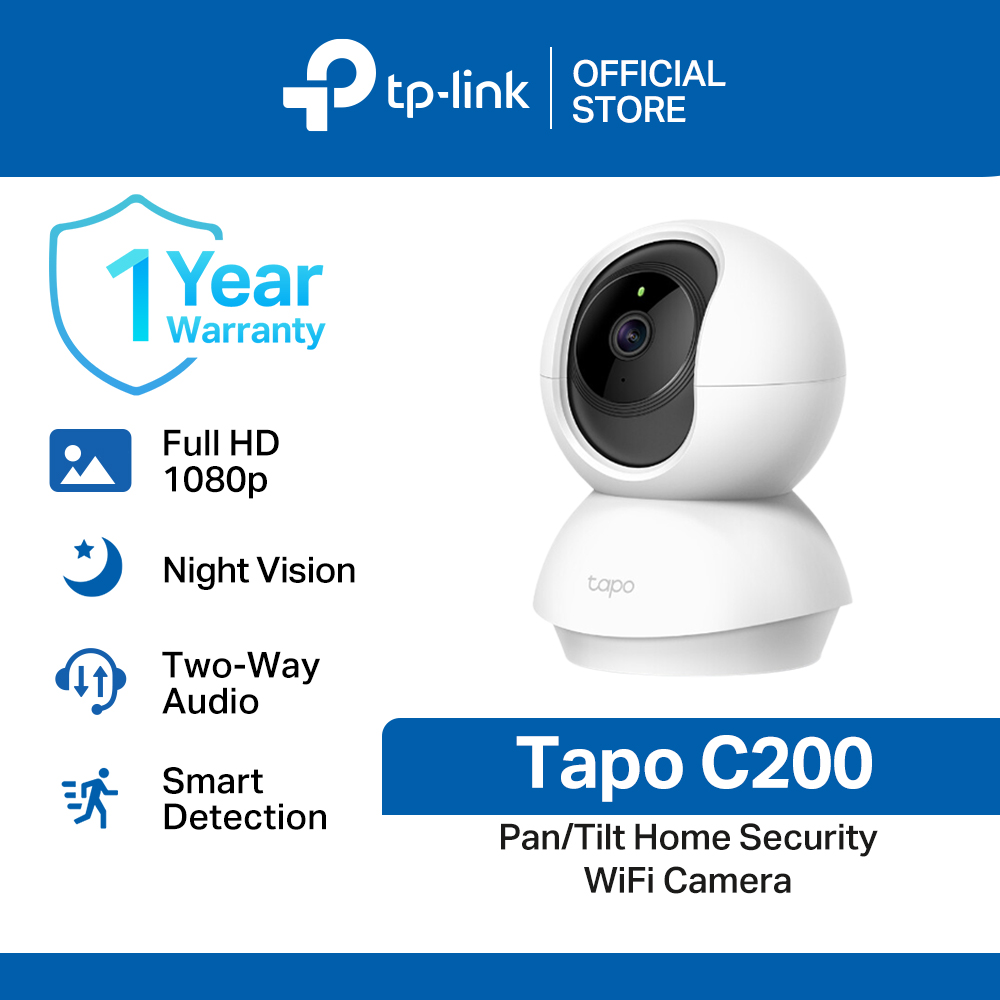 TP-Link Tapo C200 2MP 360 Pan/Tilt Indoor IP Camera Night Vision Motion ...