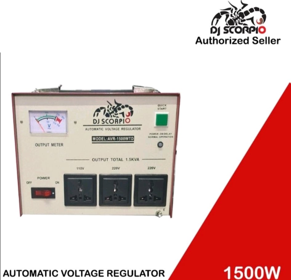 DJ SCORPIO AVR-1500WTD AUTOMATIC VOLTAGE REGULATOR | Lazada PH