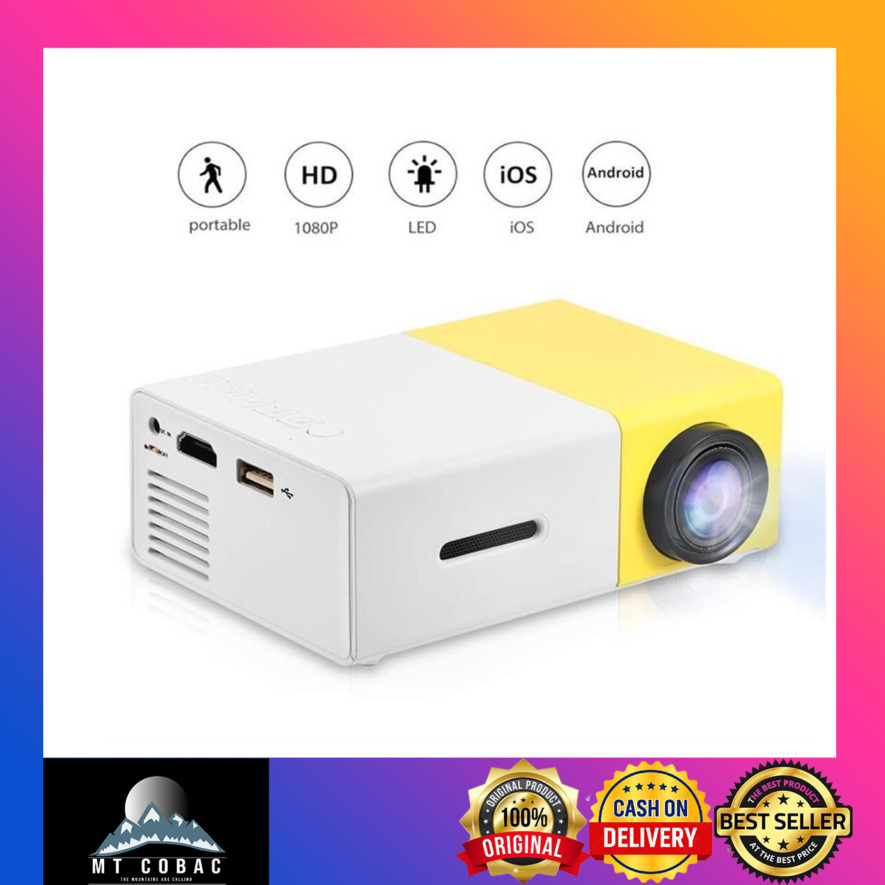 APPO YG-300 600 Lumens Mini Portable Projector | Lazada PH