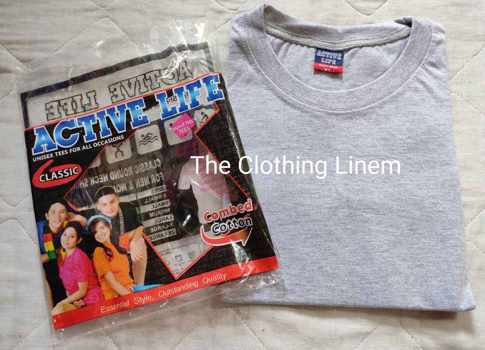 Original ACTIVE LIFE Round-neck T-Shirt for Adults - Colored (Stone ...