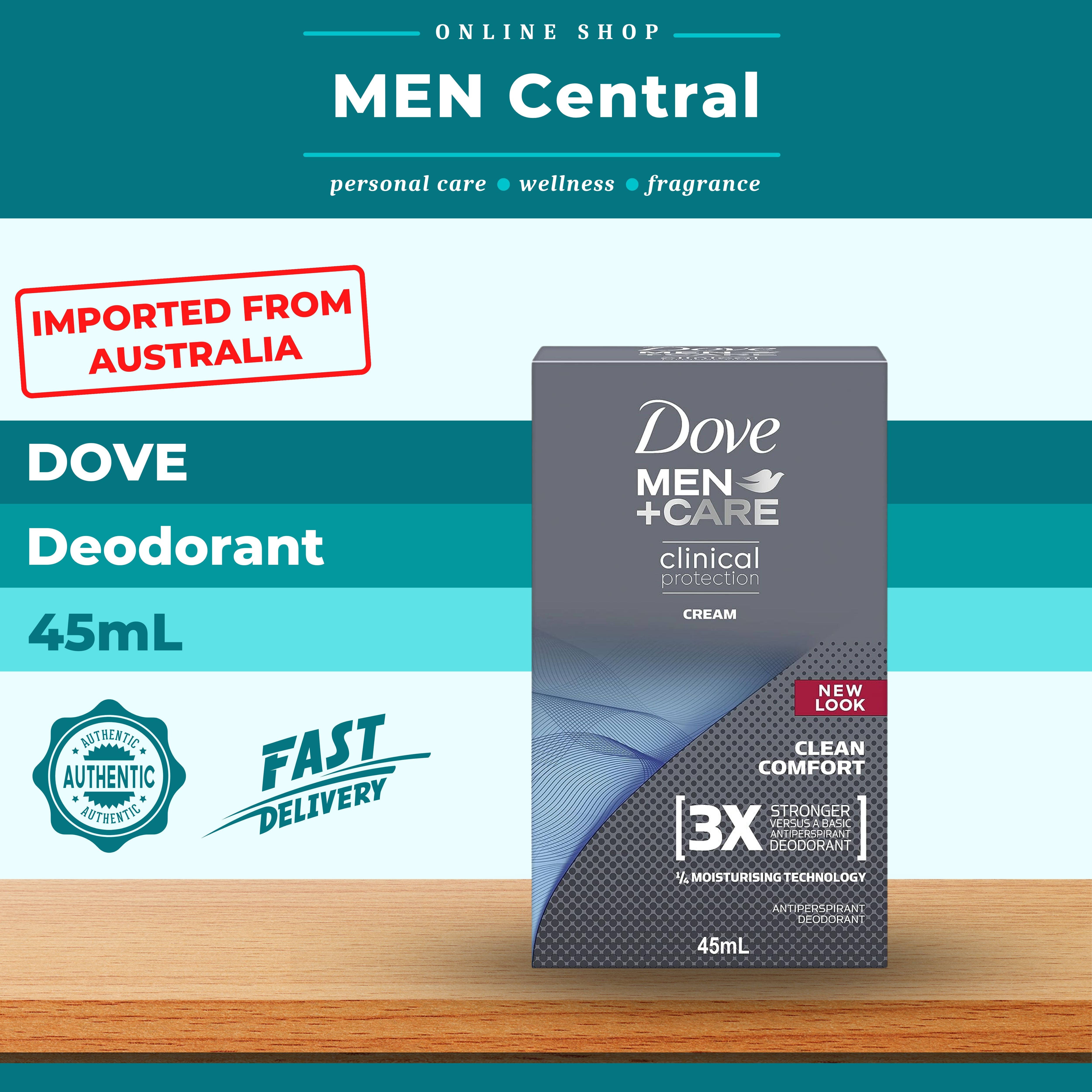 Dove Men Clinical Protection Cream Clean Comfort Antiperspirant Deodorant (45mL) | Lazada PH