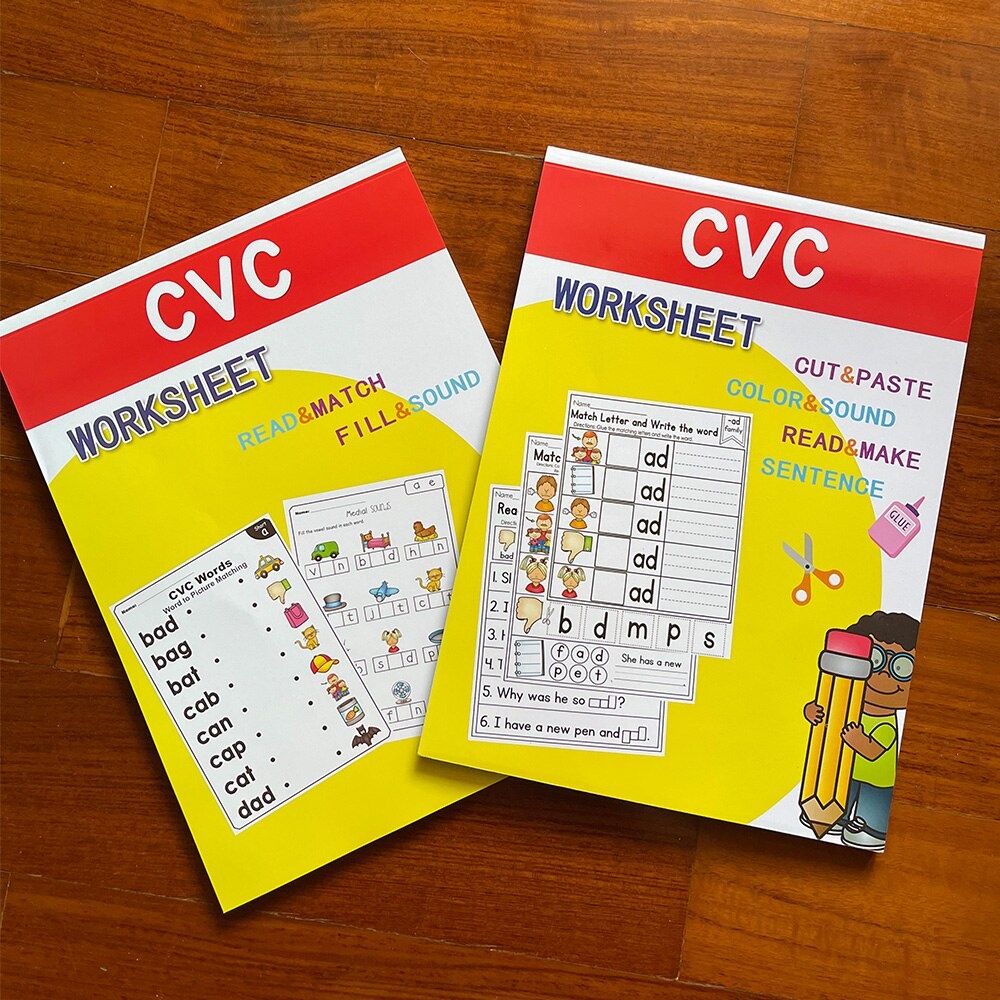 Full Set of Phonics CVC Words Flashcards Workbooks Posters Language ...