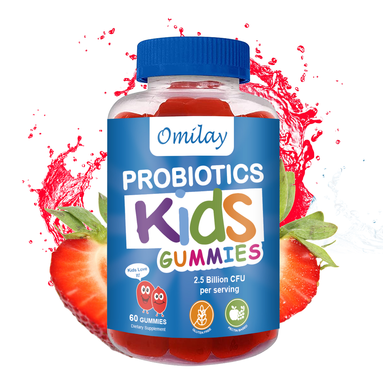 Omilay OMEGA + DHA Gummies Vitamin C and E + Calcium for Kids Natural ...
