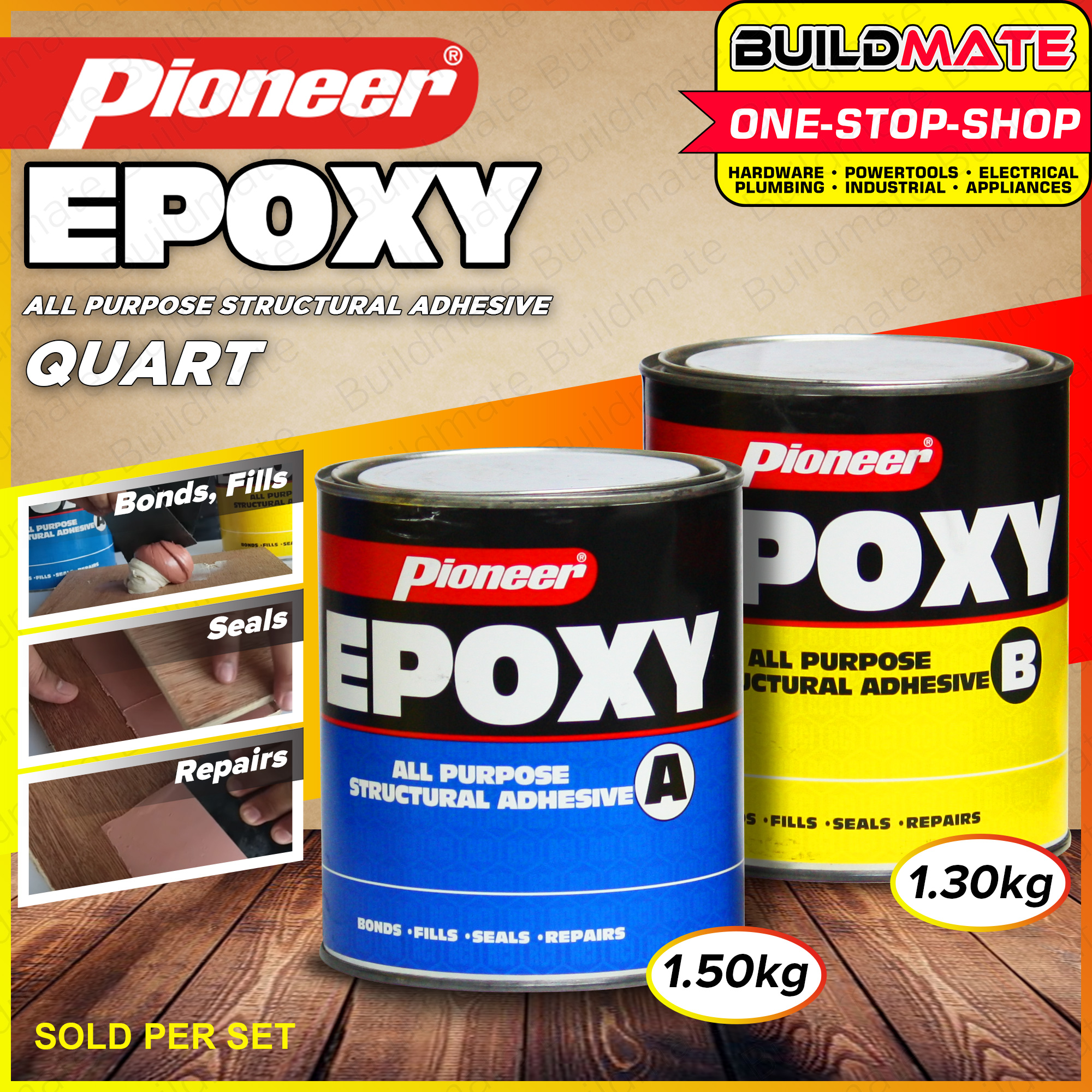 PIONEER All Purpose Epoxy Quart All Purpose Structural Adhesive Resin ...