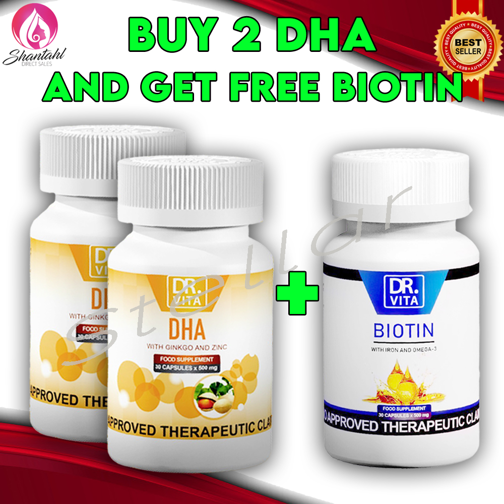 FREE BIOTIN! 2 BOTTLES Dr. Vita DHA with Ginkgo and Zinc (Elderly), Dr ...