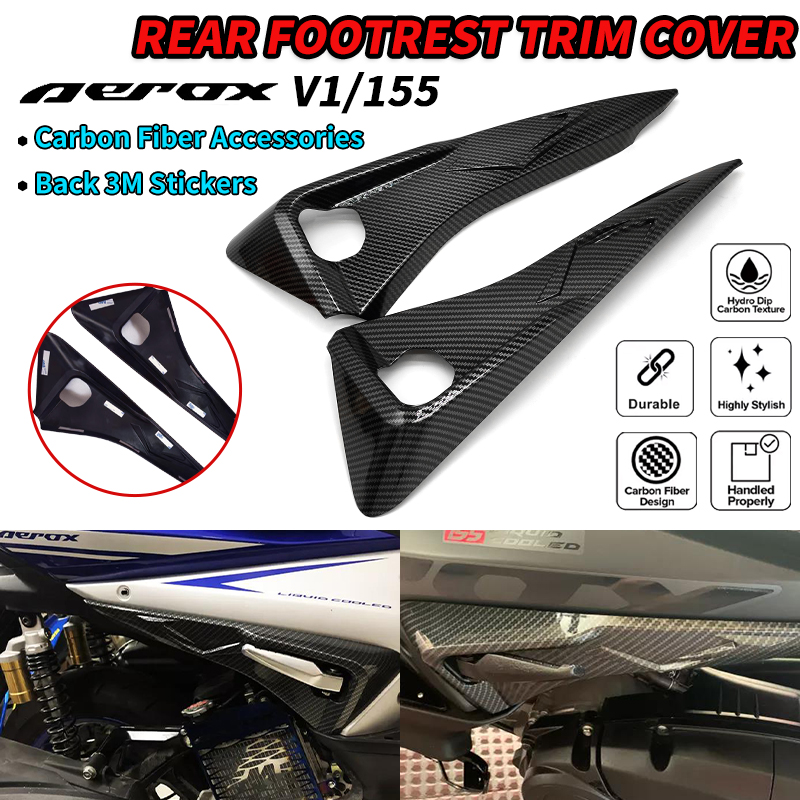 Pinph Aerox V1 Rear Passenger Footrest Cover Z-5407 Garnish Carbon ...