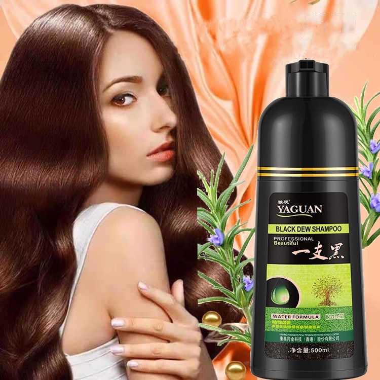 500ml Brown Hair Shampoo Herbal Hair Dye shampoo White Hair into Black ...