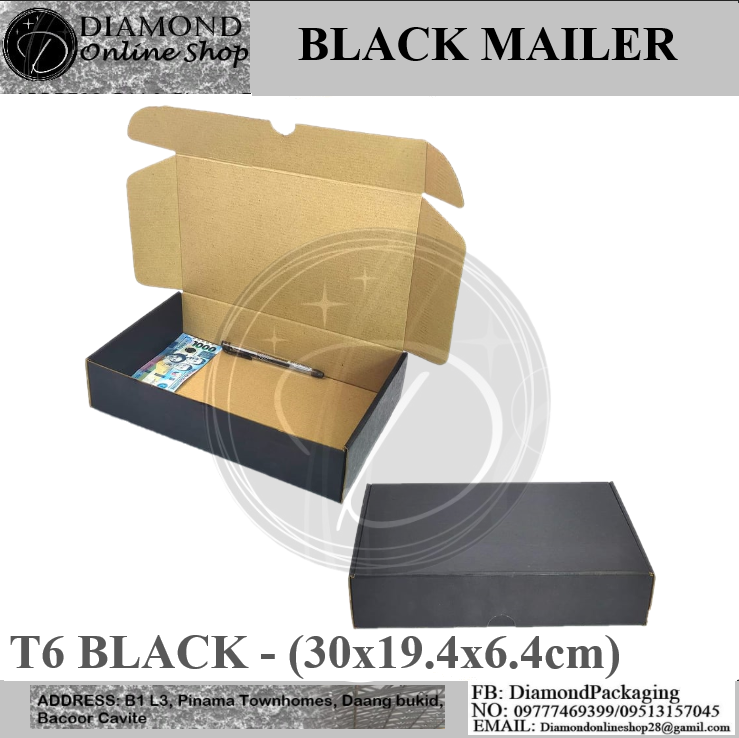 DIAMOND Black Mailer Box I Gift Box I Corrugated Box I Shipping Box I Surprise Box I Storage Box ...