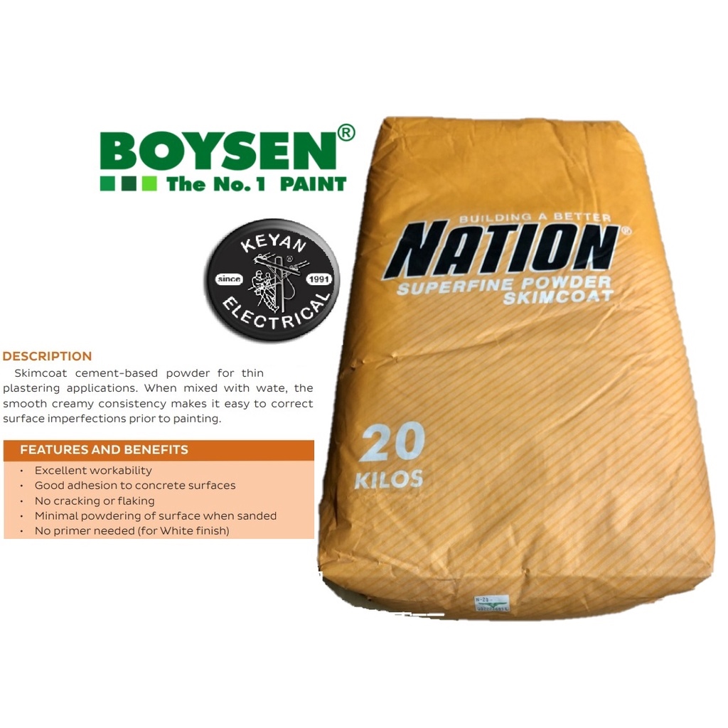 BOYSEN Nation Superfine SKIMCOAT White for interior surface ...