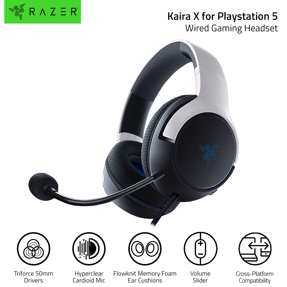 RAZER Kaira X for Playstation 5 - Wired Gaming Headset (White) | Lazada PH