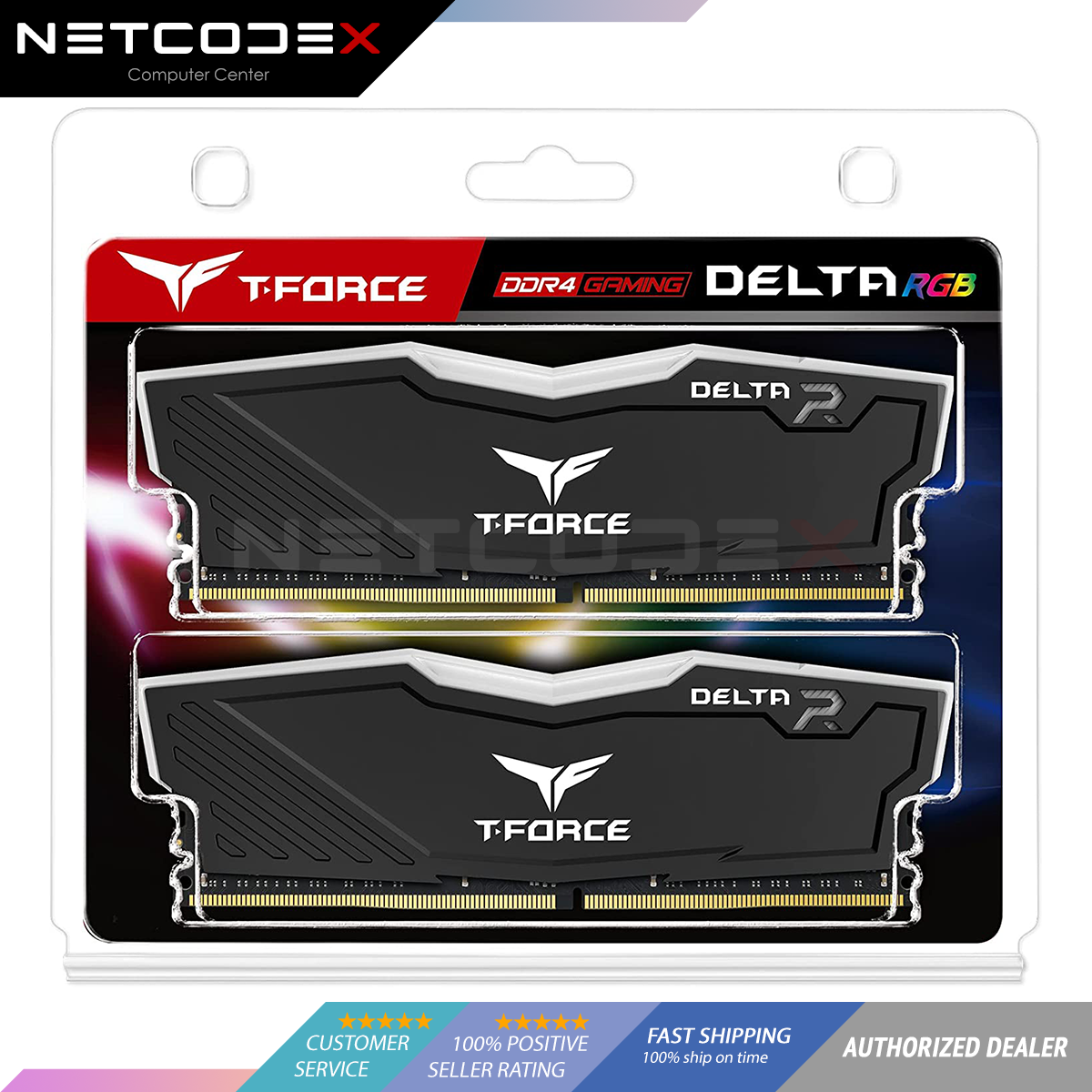 TEAMGROUP T-Force Delta RGB DDR4 32GB (2x16GB) 3200MHz (PC4-25600) CL16 ...