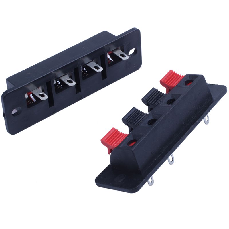 5 Pcs 4 Pins Spring Loaded Push Type Speaker Terminal Board 64x25mm ...