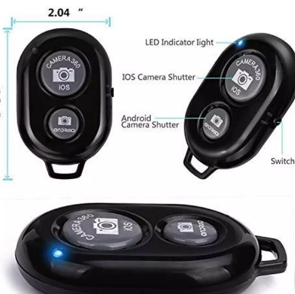 Bluetooth Remote Shutter For iPhone/Android Phone with Free Battery ...
