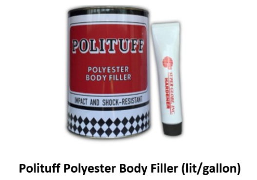 Polituff Polyester Body Filler with Hardener Pang-masilya Gallon-lit ...