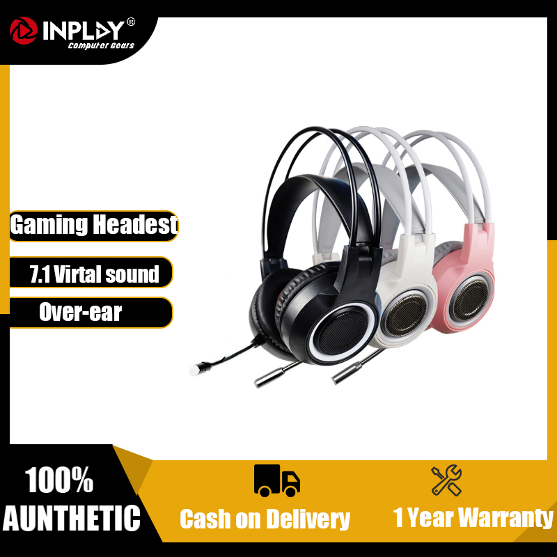 INPLAY Gaming Headset PC Computer Headest Noise Cancelling Boom Mic ...
