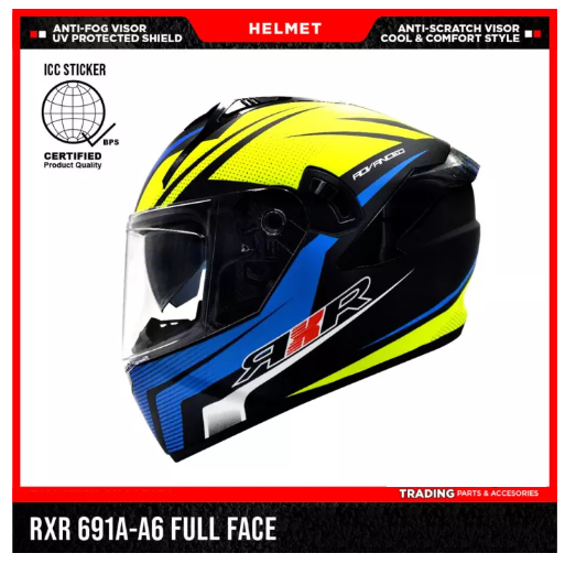 RXR 691A-A6 Full Face With ICC Dual Visors Clear Lens Premium Design (6 Variant) | Lazada PH