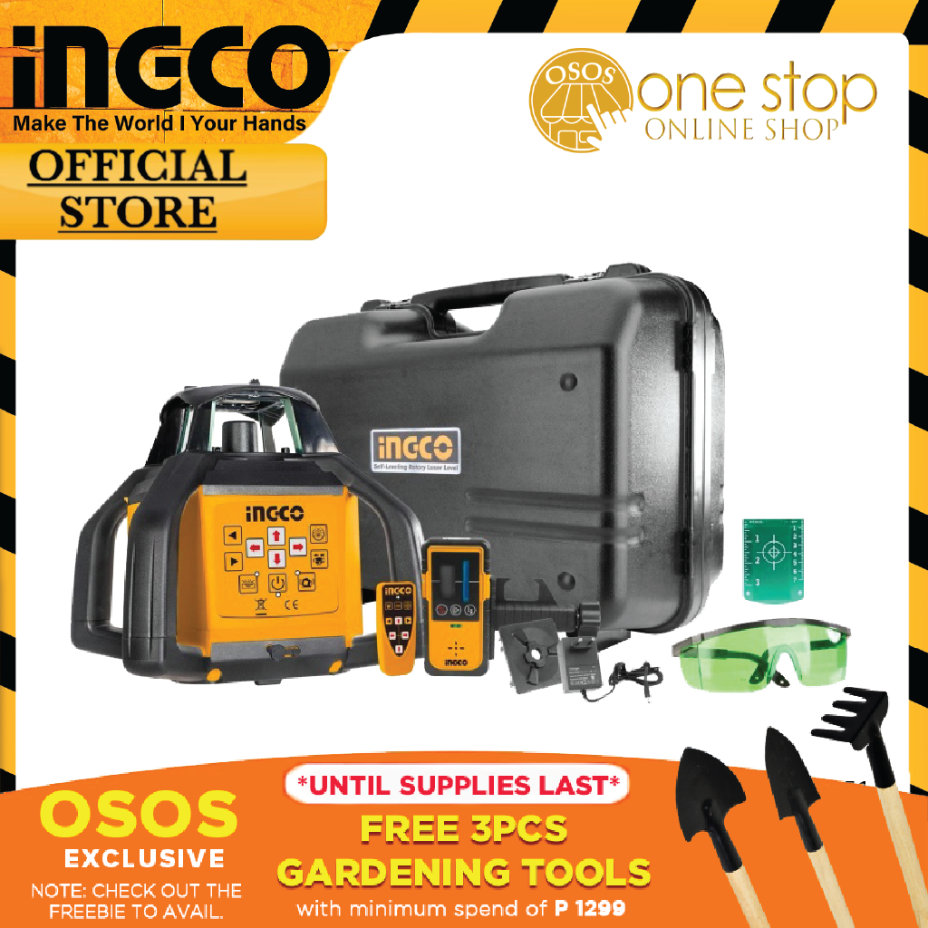 Ingco Original Self-Leveling Rotary Laser Level 300m HLRL30051 with ...
