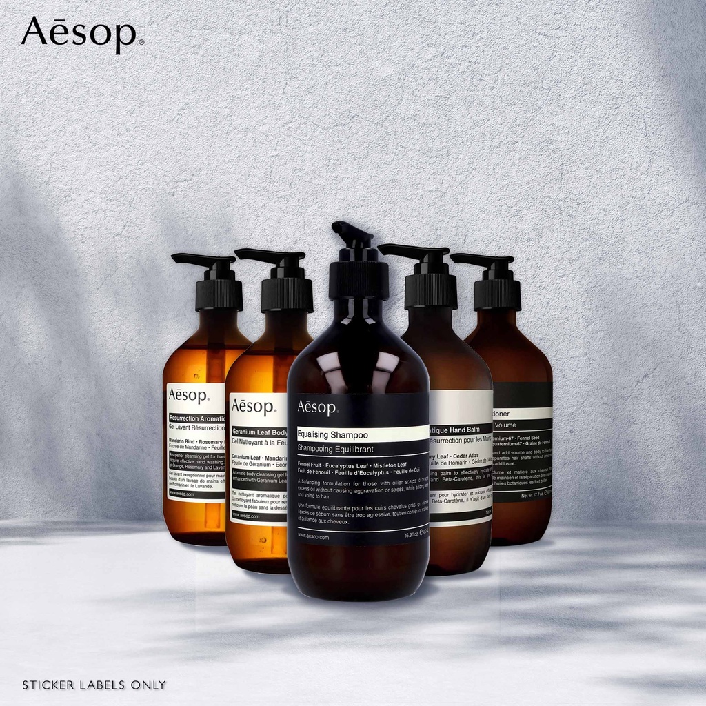 PRINTIVIA Amber Bottle Label Stickers Waterproof Minimalist Aesop ...