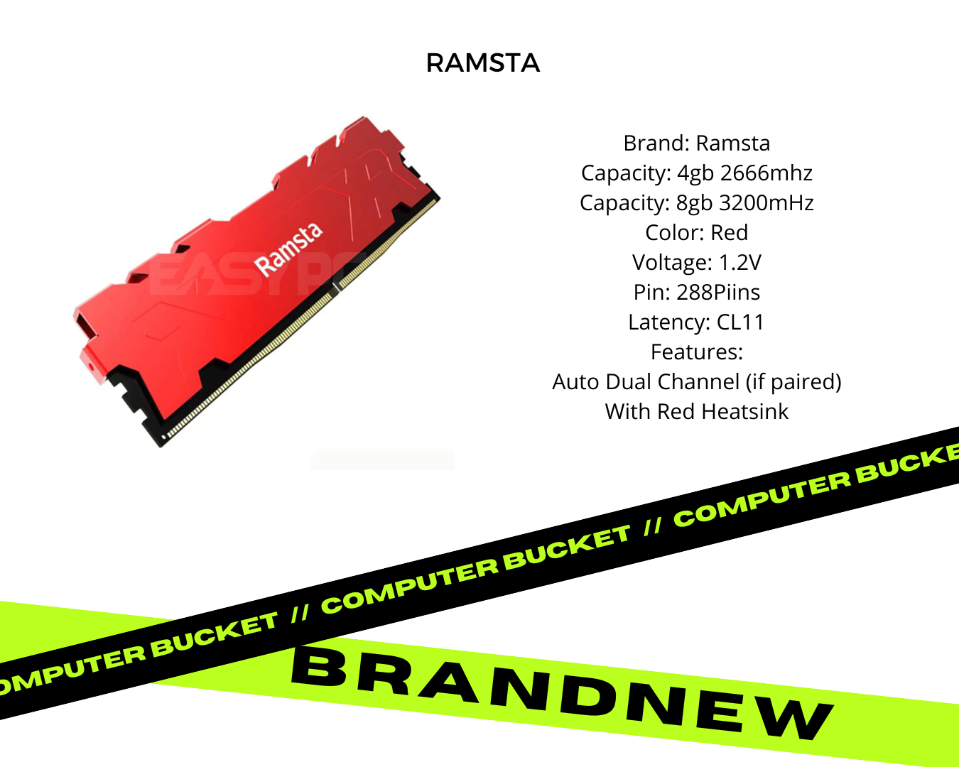 RAMSTA 4GB 8GB DDR4 1600 DDR3 1600 | Lazada PH