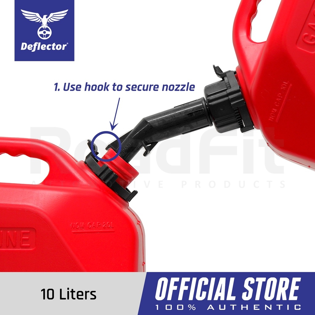 Deflector HDPE Jerry Can Fuel Tank with Anti-child/Safety Nozzle (Red ...