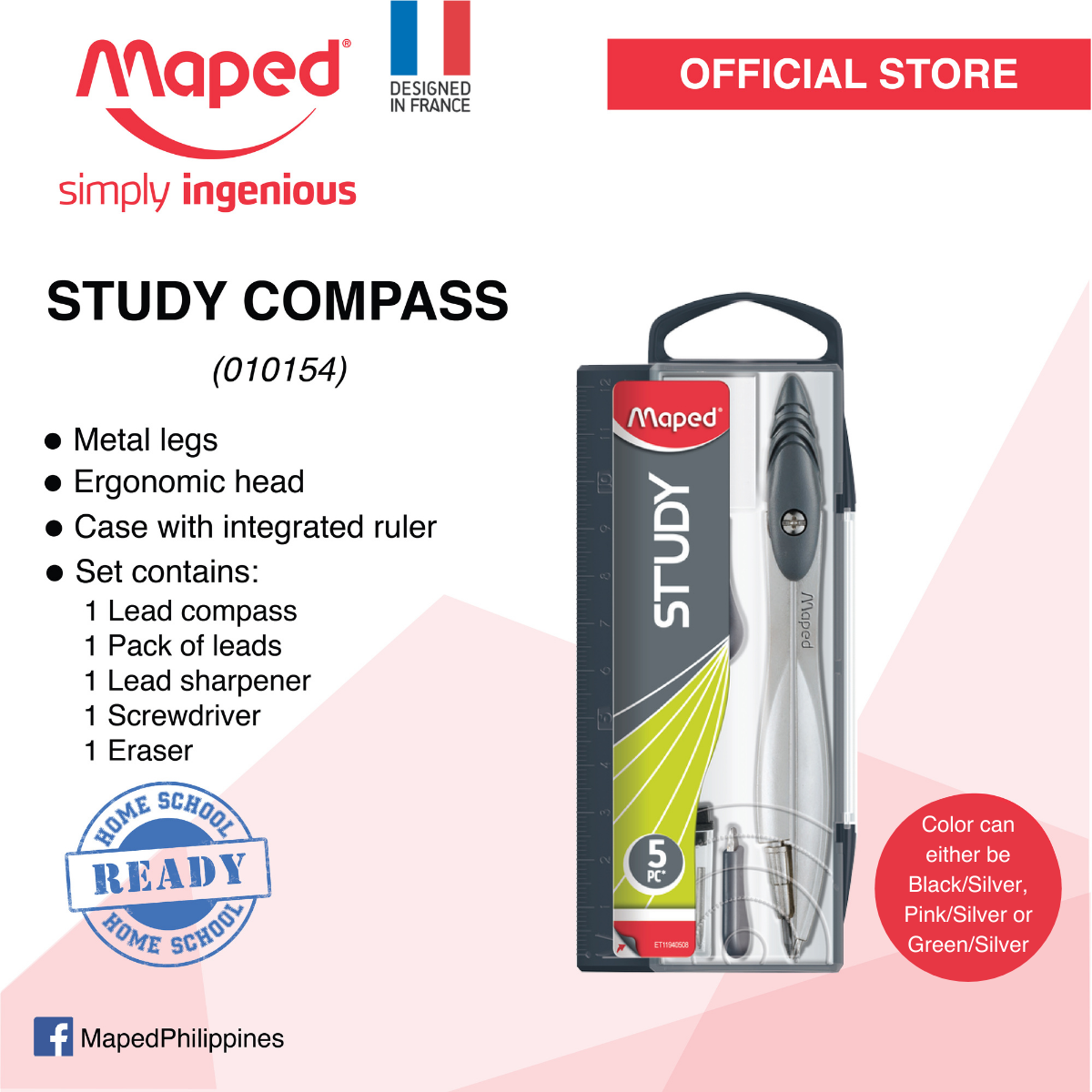 MAPED Study Compass | 5-Piece Set | School Compass Set | 119405 | Lazada PH