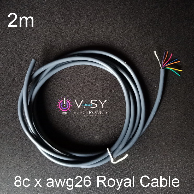 2mt 8c x 26awg / 8c x awg26 / 8c x Gauge26 Royal Cable Cord Electrical ...