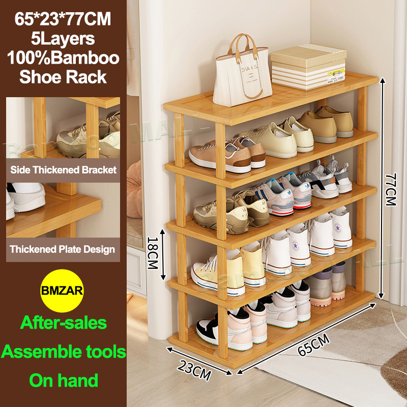 ANJU STORE Bamboo Shoe Rack Organizer 5/6/7/8/9 Layers Simple Dormitory ...