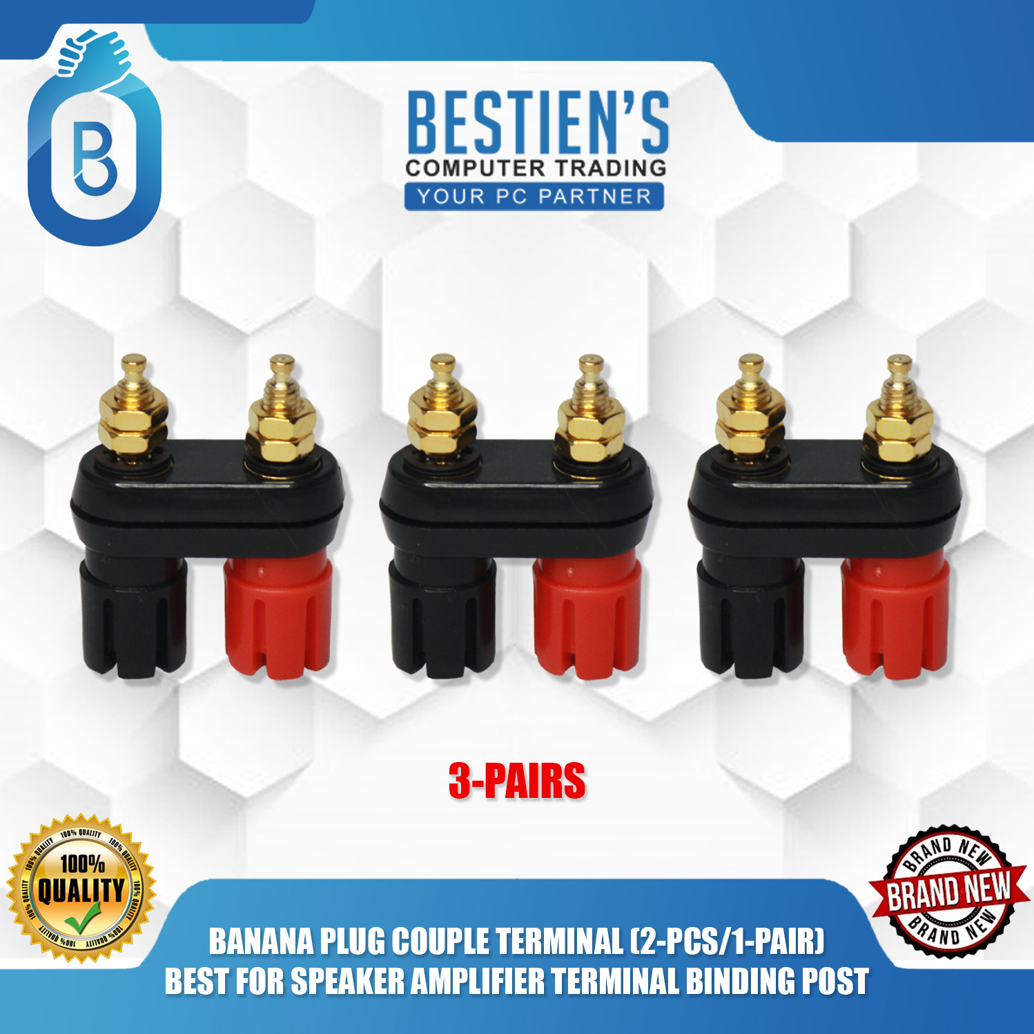 BANANA PLUG COUPLE TERMINAL (2-PCS/1-PAIR), BEST FOR SPEAKER AMPLIFIER ...