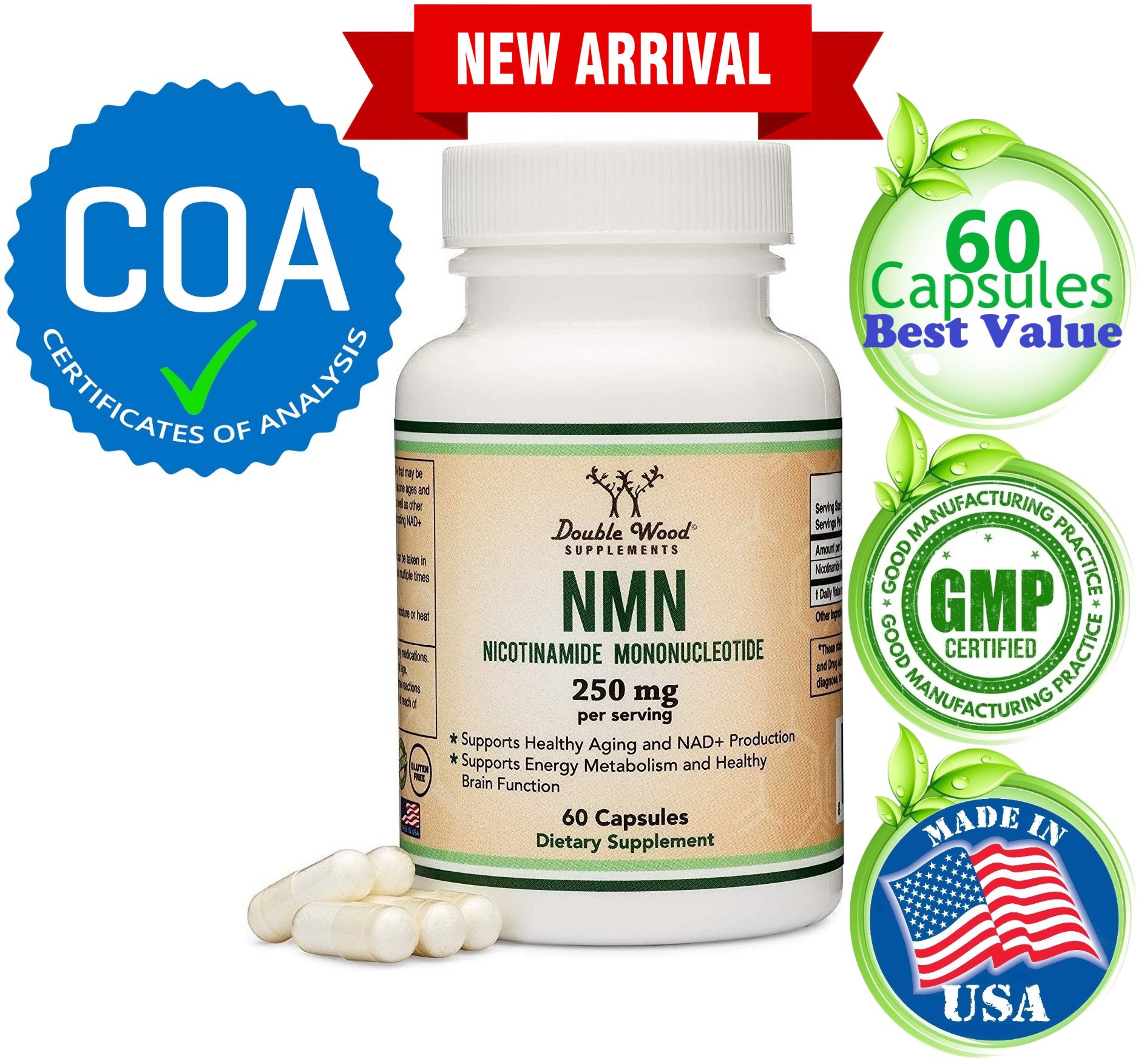 Real NMN 60 Caps Ultra Purity & Potency Nicotinamide Nucleotide ...