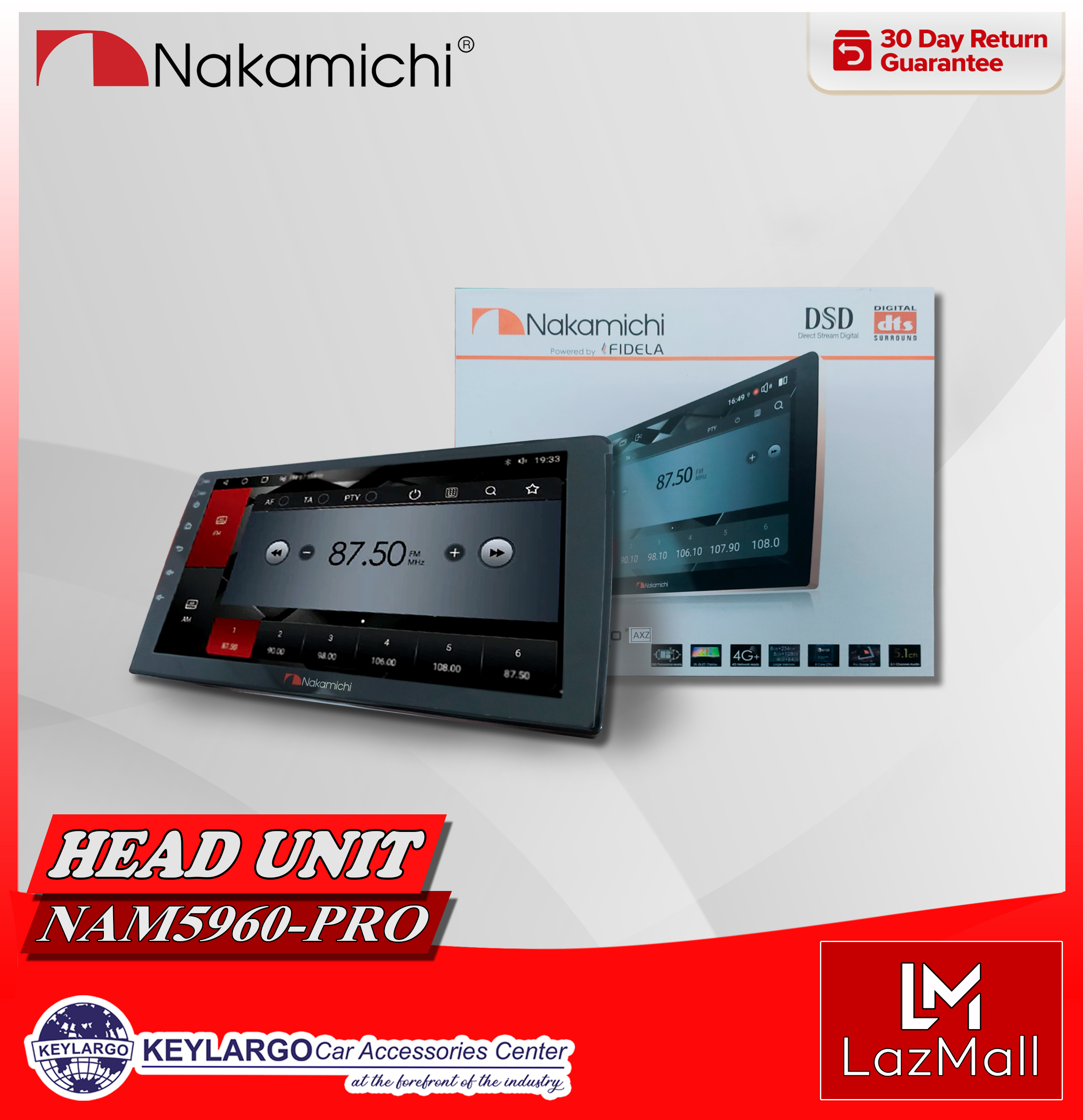 Nakamichi Head unit 9/10" android 12.0 mechless, gps/bt, smartphone ...